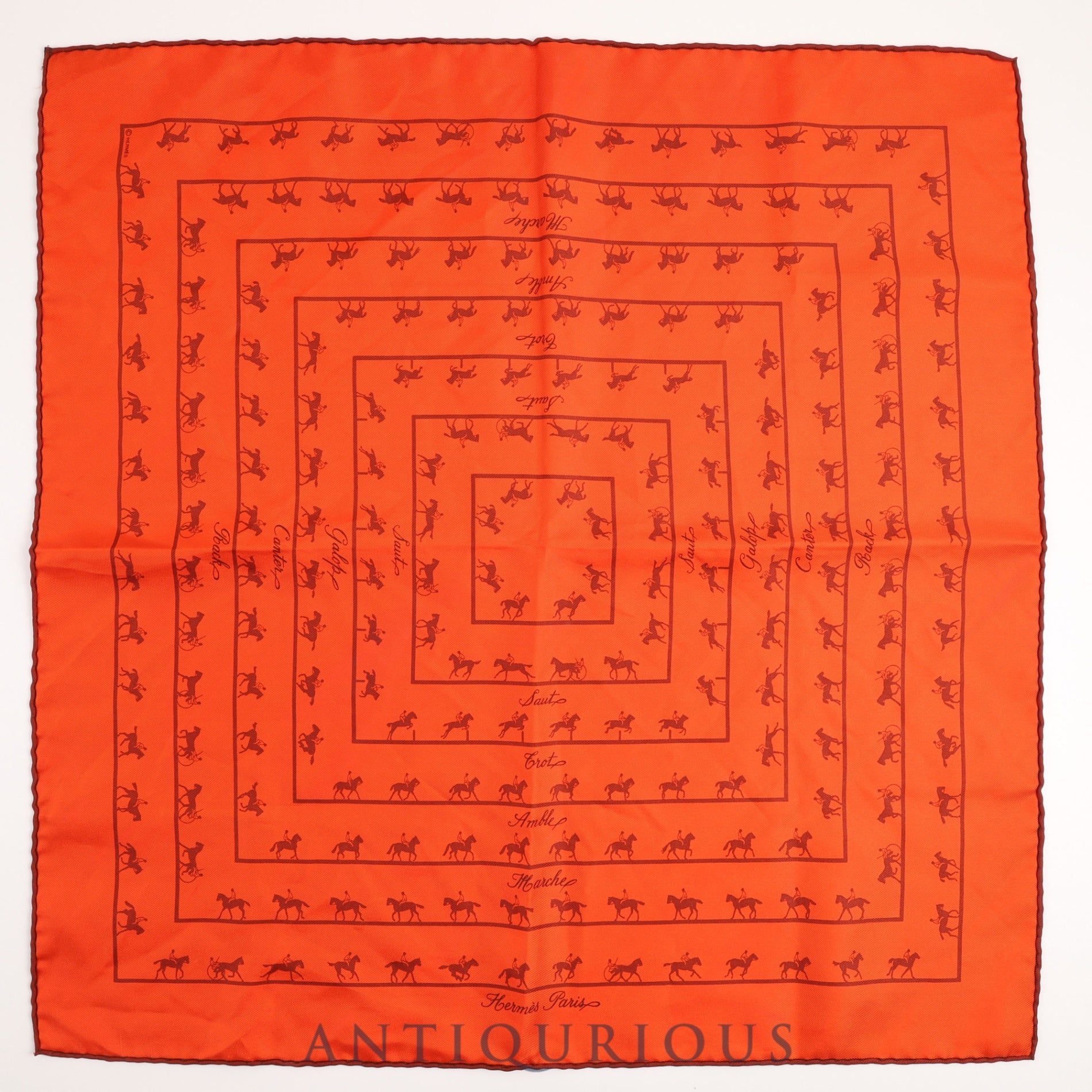 エルメス スカーフ カレ45 SAUT GALOP CANTER RACK SILK100% | 東京銀座のヴィンテージウォッチ専門店 ...