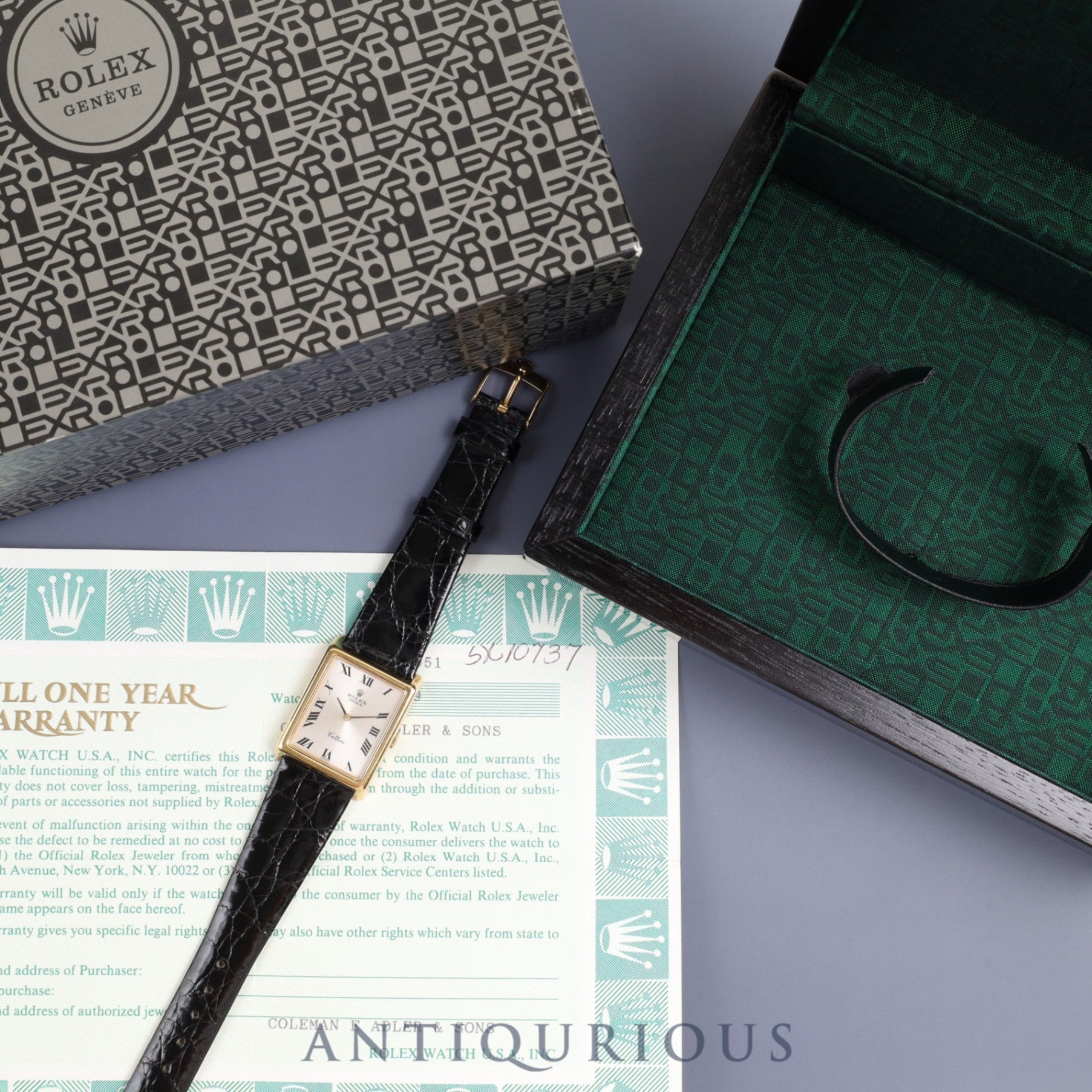 ROLEX ロレックス CELLINI チェリーニ 4105 手巻き Cal.1601 750 革 純正尾錠（750）シルバー文字盤 L番 ...