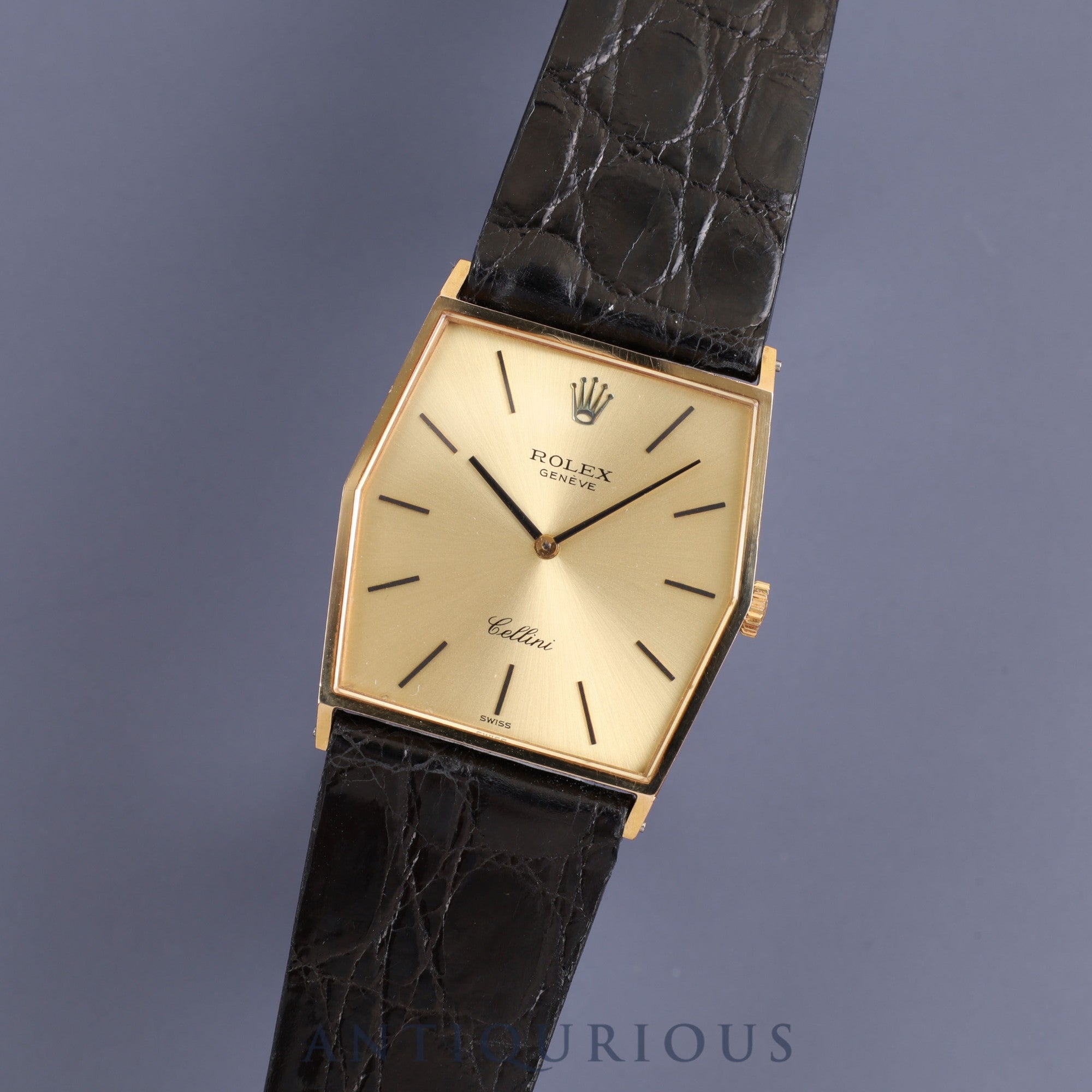 Rolex Cellini 4122 Manual winding Cal.1601 YG Leather Genuine buckle ...